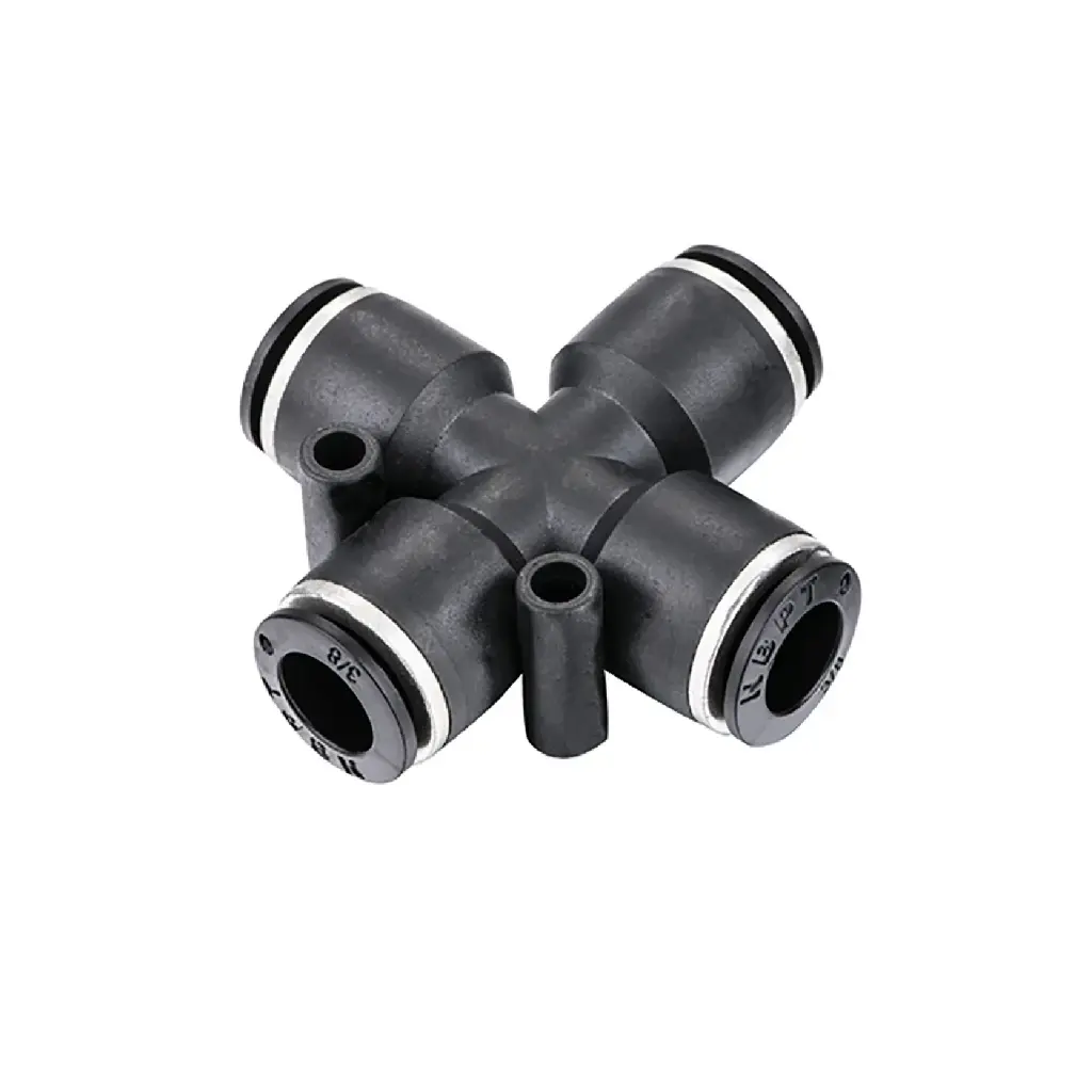 PZA-10 Pneumatic 10mm Cross Connector | Air Tube Fitting