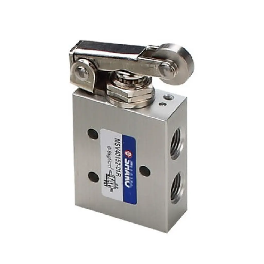 SHAKO 5/2 Way Mechanical Valve 1/8" with Roller Lever - Reliable Pneumatics